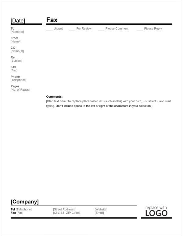 20 Free Fax Cover Templates / Sheets In Microsoft Office DocX