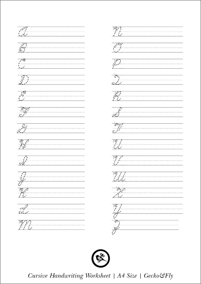 5 Printable Cursive Handwriting Worksheets For Beautiful Penmanship 