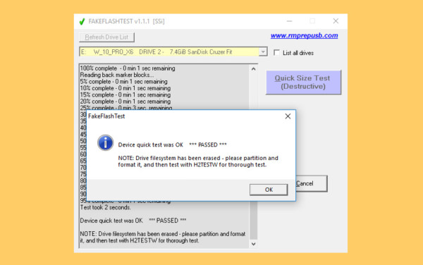 11 Freeware To Detect Fake USB Flash Drives, SD Cards And SSD Disk
