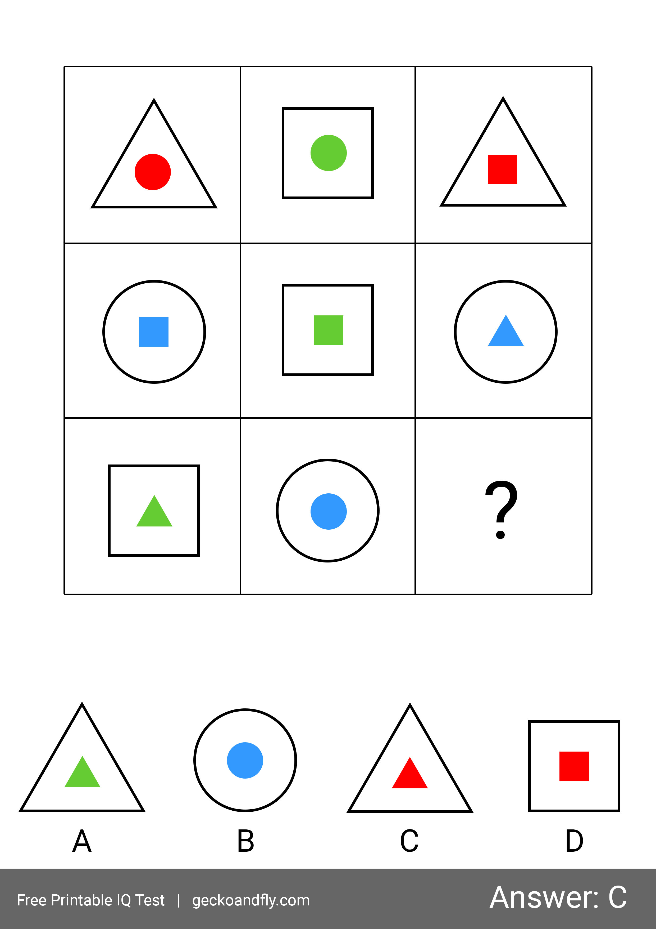 60 Free Printable IQ Test For Kids From 5 to 16 years old [ Part 1 ]