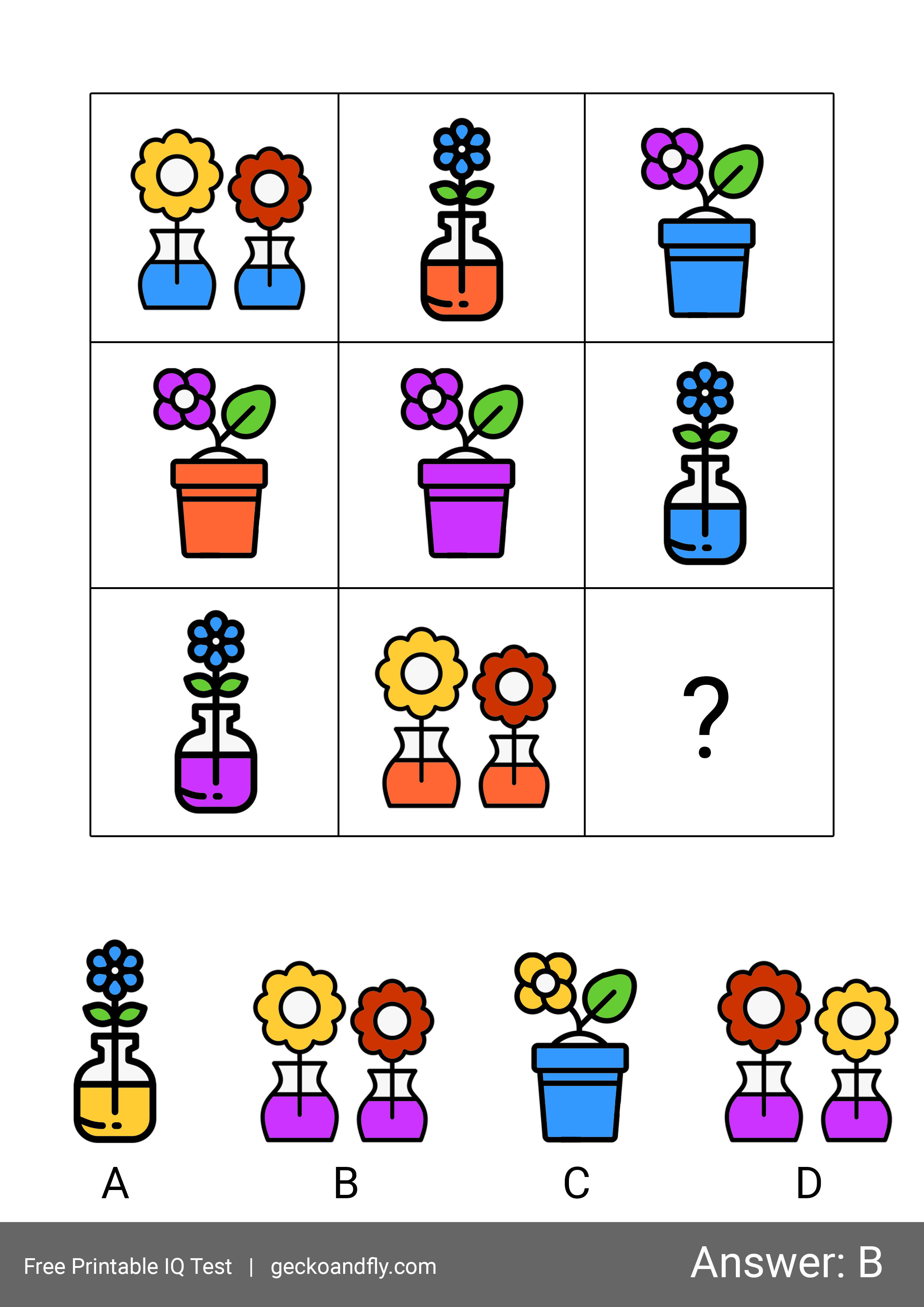 60 Free Printable IQ Test For Kids From 5 to 16 years old [ Part 1 ]