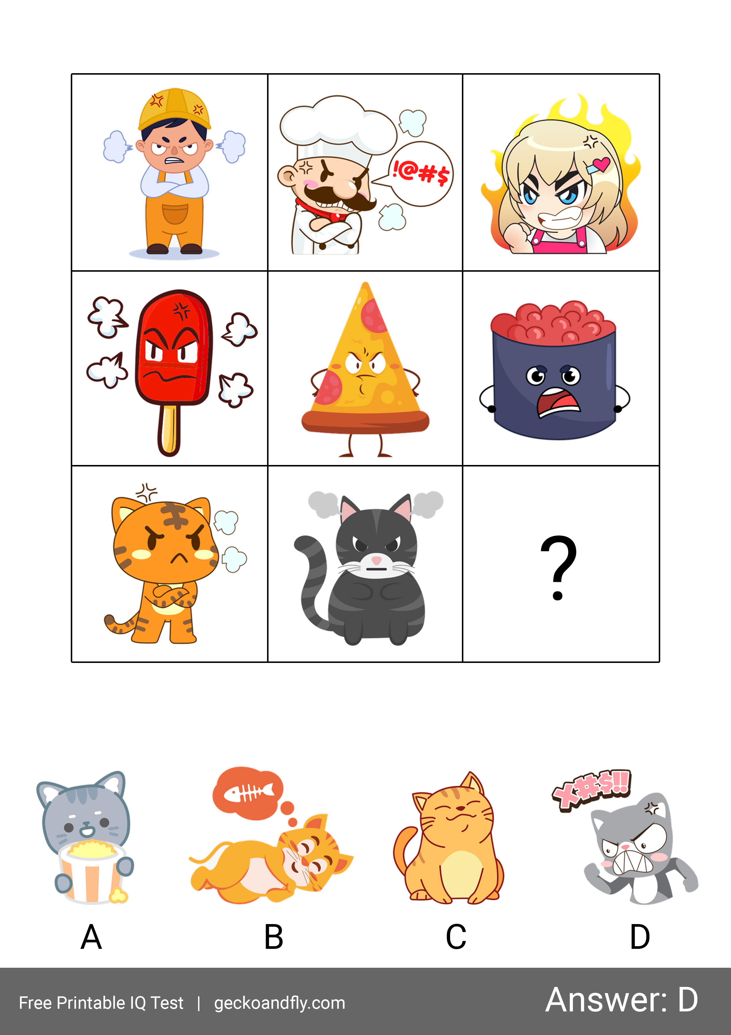 60 Free Printable IQ Test For Kids From 5 to 16 years old [ Part 1 ]