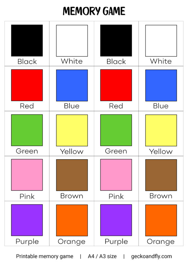 8 Free Printable Memory Game With Text