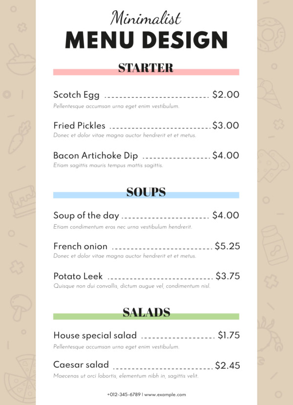 38 Free Simple Menu Templates For Restaurants, Cafes, And Parties