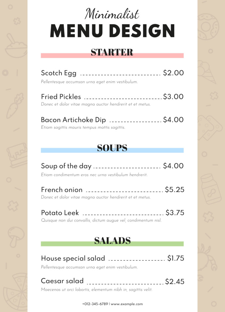 38 Free Simple Menu Templates For Restaurants, Cafes, And Parties