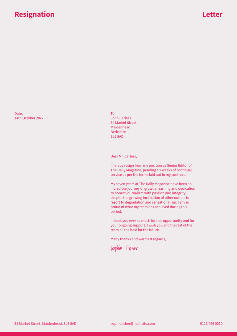 23 Free Editable Simple Resignation Letter Templates