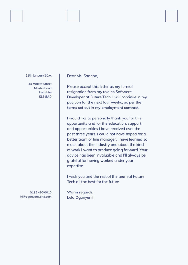 23 Free Editable Simple Resignation Letter Templates