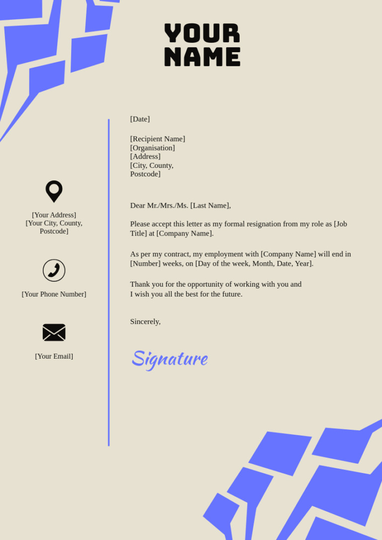 23 Free Editable Simple Resignation Letter Templates