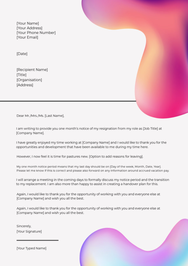 23 Free Editable Simple Resignation Letter Templates