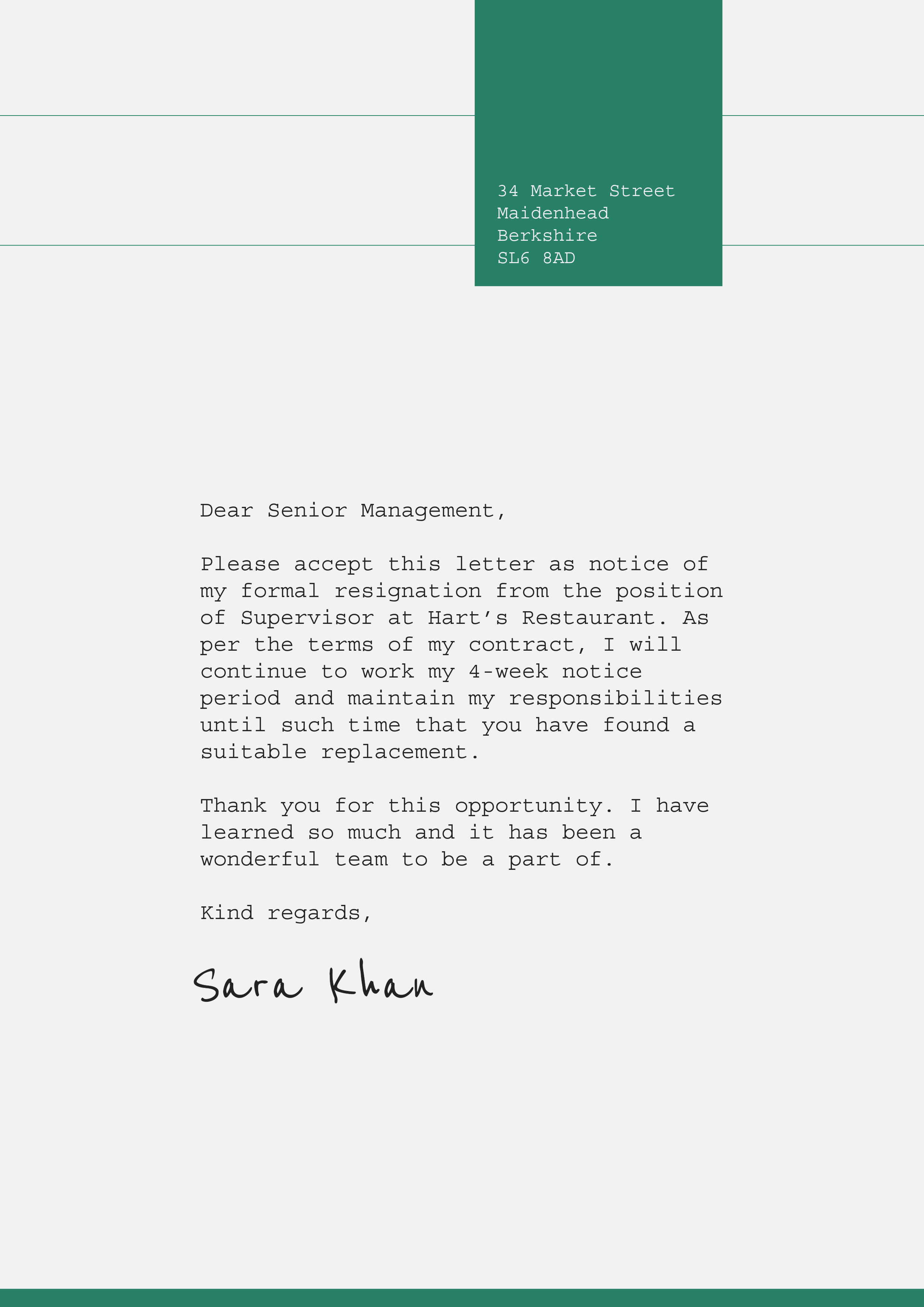 23 Free Editable Simple Resignation Letter Templates