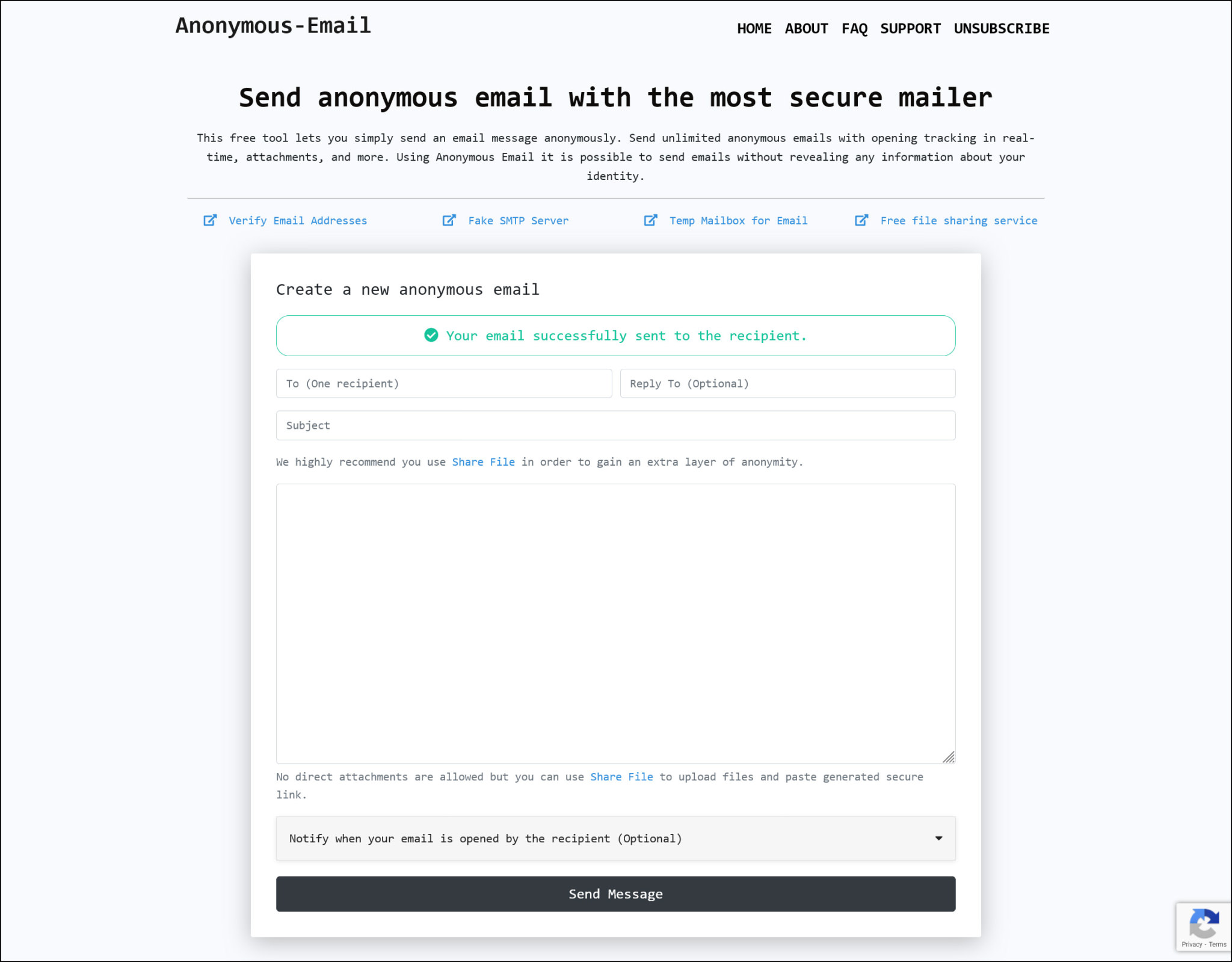 6 Free 'Send Anonymous Email' Sites - No Registration