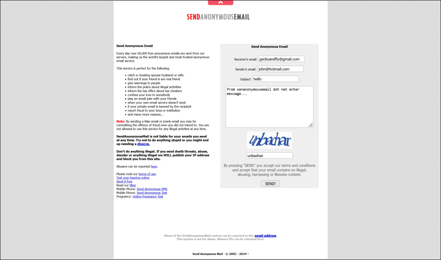 7 Free 'Send Anonymous Email' Sites - No Registration