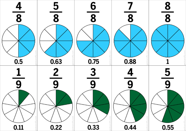77 Printable Fractions Flash Cards & Free Worksheets